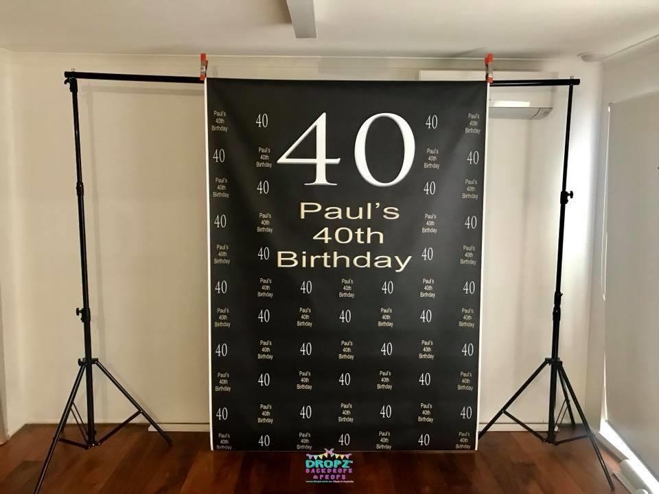 Custom 40th Happy Birthday Backdrop | Dropz Backdrops | Dropz Backdrops ...